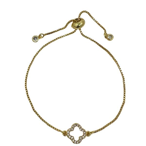 Plated Pull Chain with Small Cz Clover – Athena Designs