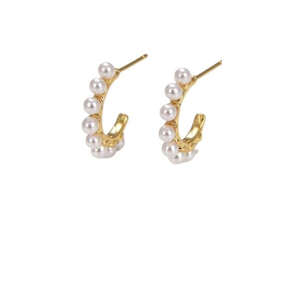 Hoop Post With Pearls : (EGHP3400) – Athena Designs